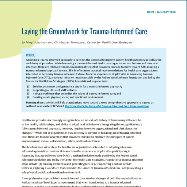Get Started with Trauma-Informed Care - Trauma-Informed Care ...