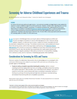 Screening for Adverse Childhood Experiences and Trauma - Trauma ...