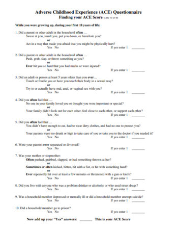 Original ACE Questionnaire - Trauma-Informed Care Implementation ...