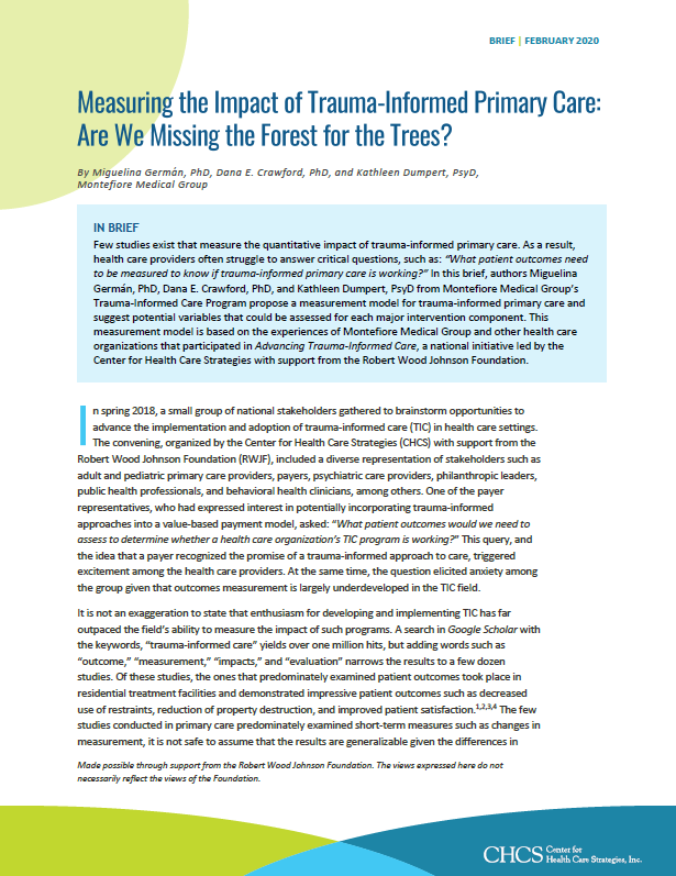 Measuring the Impact of Trauma-Informed Primary Care: Are We Missing ...