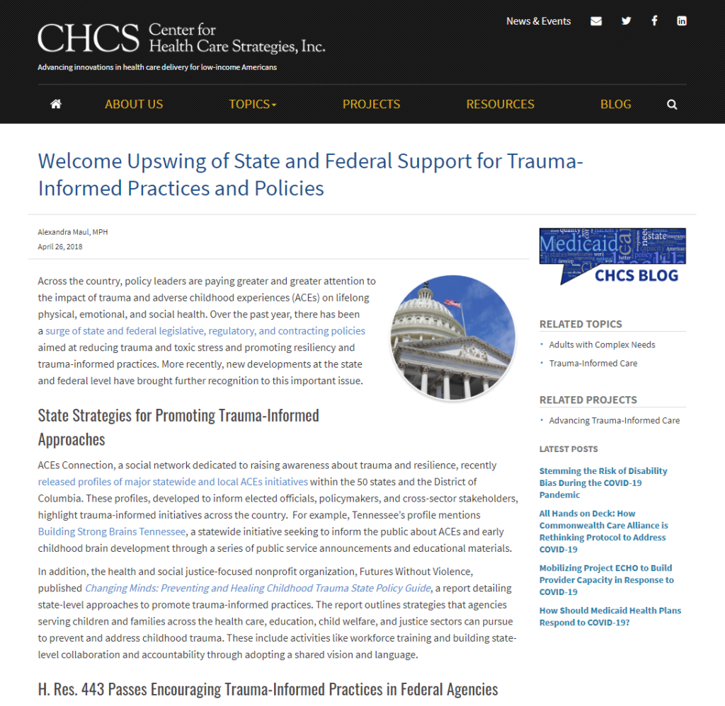 Welcome Upswing of State and Federal Support for Trauma-Informed ...