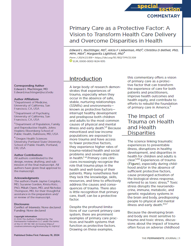 Primary Care as a Protective Factor: A Vision to Transform Health Care ...